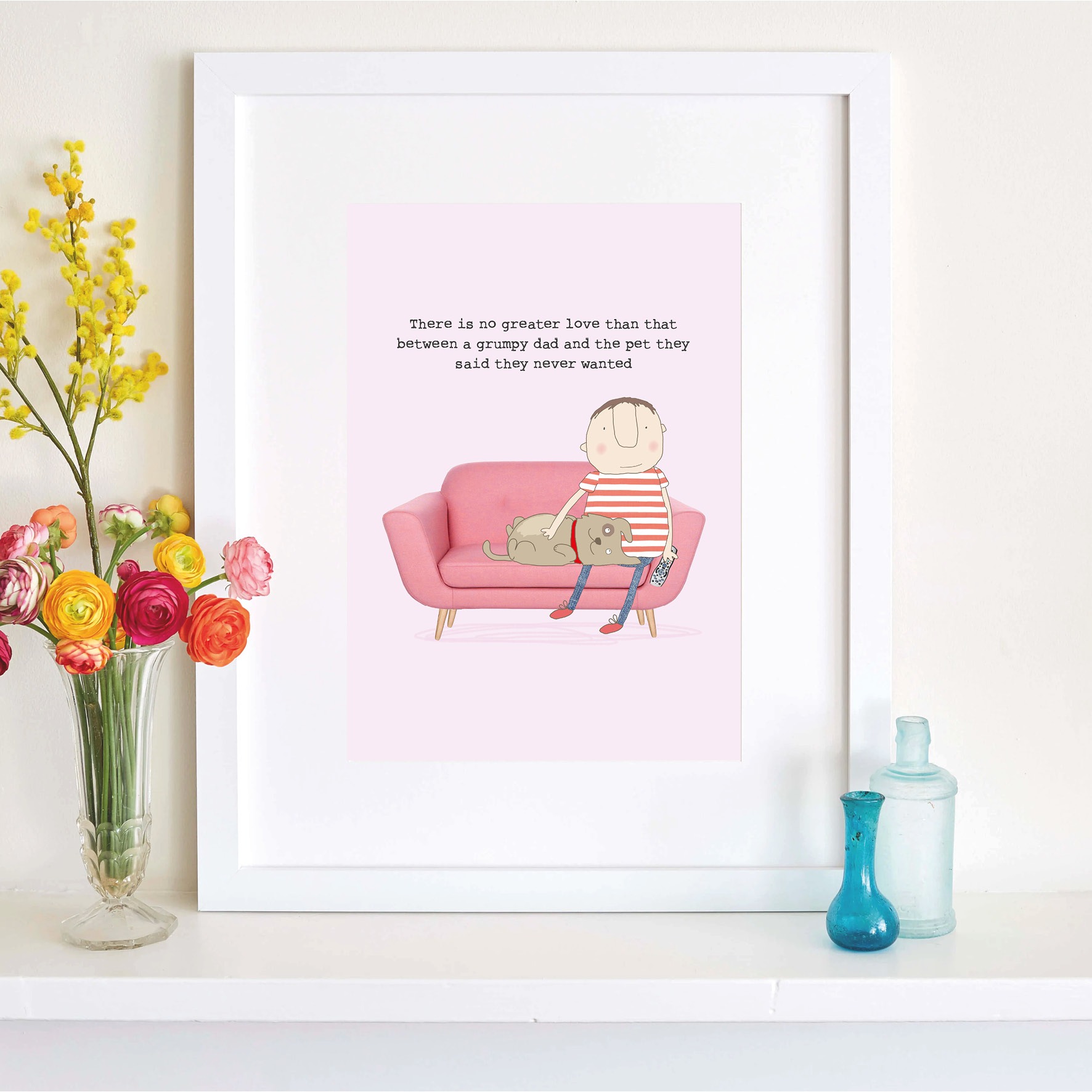 Grumpy Dog Dad Art Print - Rosie Made A Thing