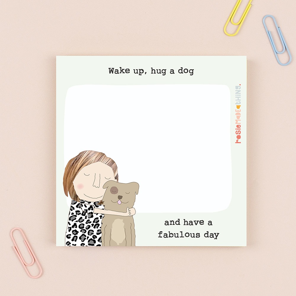 Hug A Dog Sticky Jots Pad - Note Block - Rosie Made A Thing
