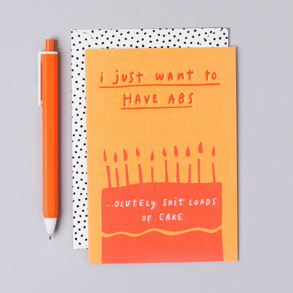 Abs Birthday Card - Celebrate with Cake | Rosie Made A Thing